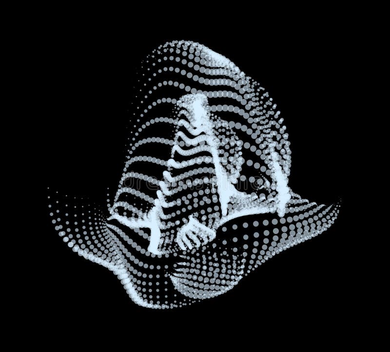 3d Dynamic Node of Big Data Dots Science. Wave Infinity Sinusoid Line ...