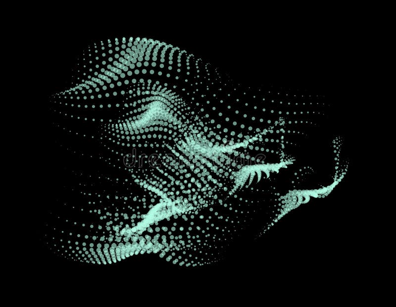 3d Dynamic Node of Big Data Dots Science. Wave Infinity Sinusoid Line ...