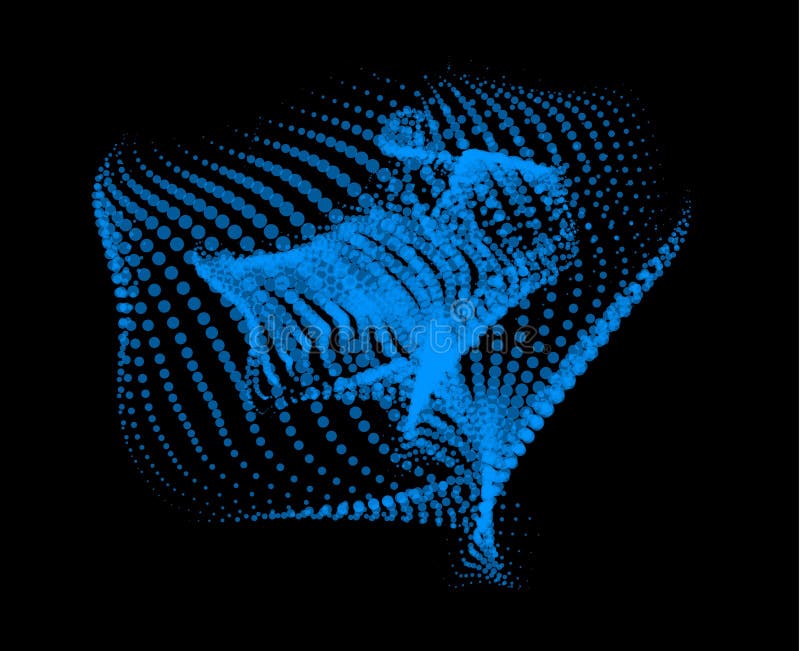 3d Dynamic Node of Big Data Dots Science. Wave Infinity Sinusoid Line ...