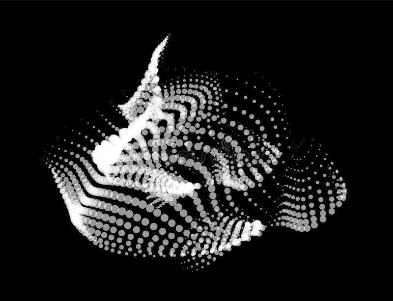 3d Dynamic Node of Big Data Dots Science. Wave Infinity Sinusoid Line ...