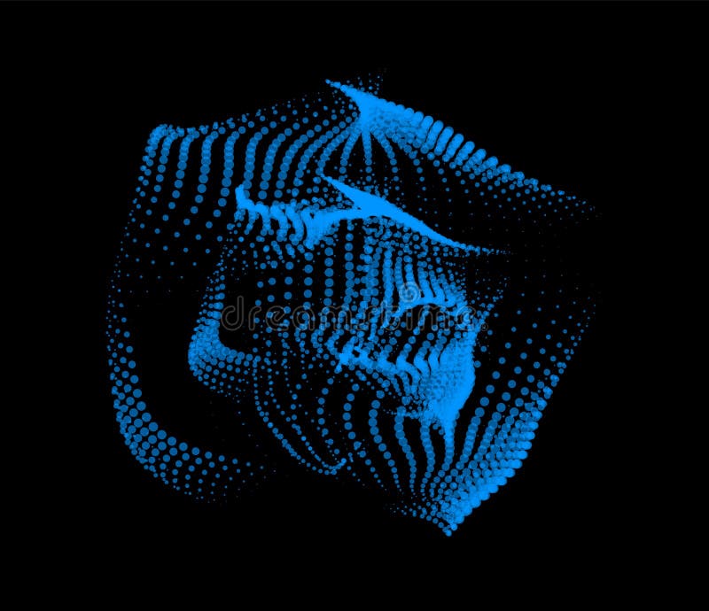 3d Dynamic Node of Big Data Dots Science. Wave Infinity Sinusoid Line ...