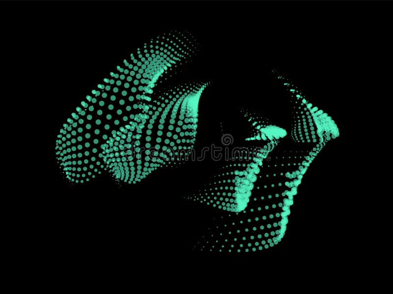 3d Dynamic Node of Big Data Dots Science. Wave Infinity Sinusoid Line ...