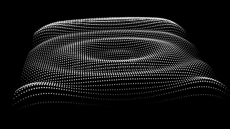3d Dynamic Node of Big Data Dots Science. Wave Infinity Sinusoid Line ...
