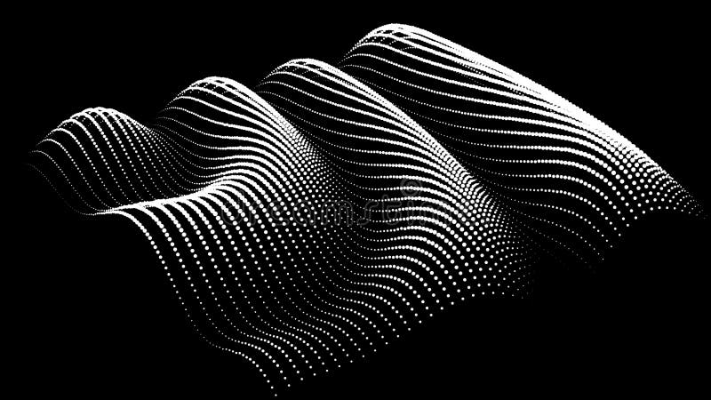 3d Dynamic Node of Big Data Dots Science. Wave Infinity Sinusoid Line ...