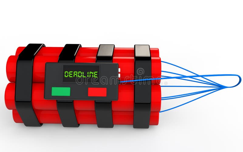 3d Dynamite Time Bomb and Deadline Stock Illustration - Illustration of ...