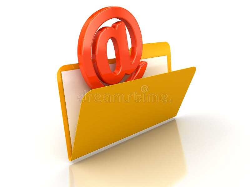 3d e-mail in Folder stock photo. Image of folder, communication - 34950290