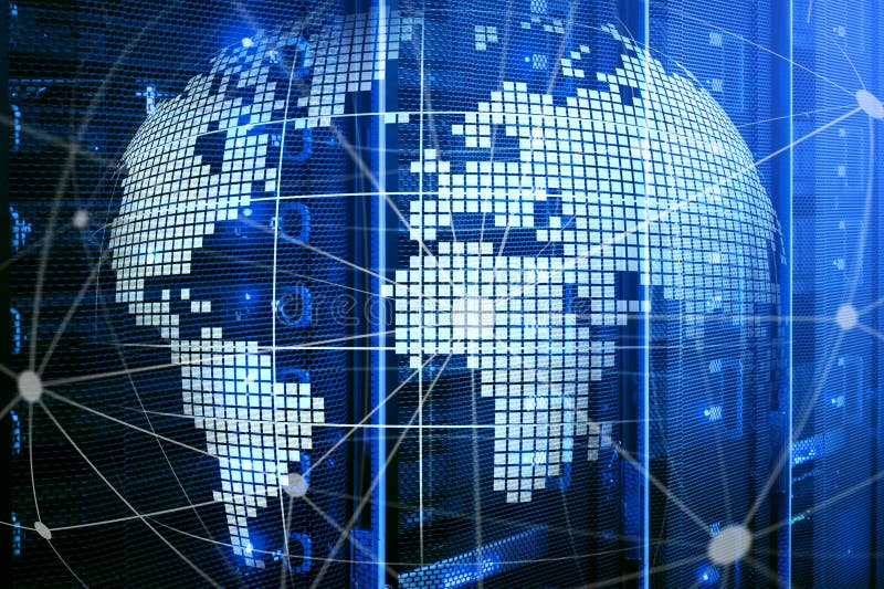 3D Earth As Telecommunication and Internet Technology Concept Stock ...