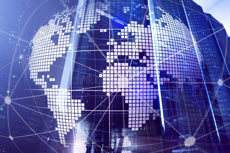 3D Earth As Telecommunication and Internet Technology Concept. Stock ...