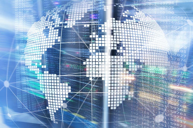 3D Earth As Telecommunication and Internet Technology Concept. Stock ...