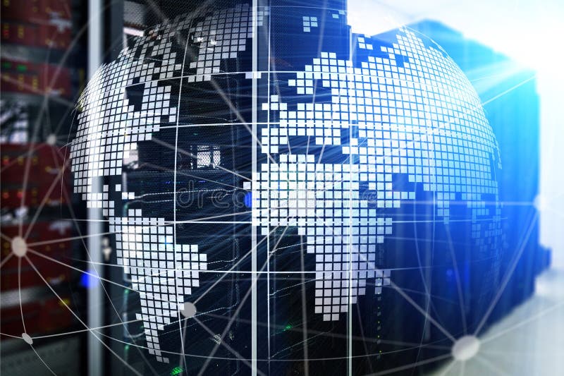 3D Earth As Telecommunication and Internet Technology Concept. Stock ...