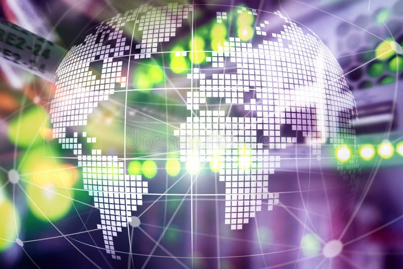 3D Earth As Telecommunication and Internet Technology Concept. Stock ...