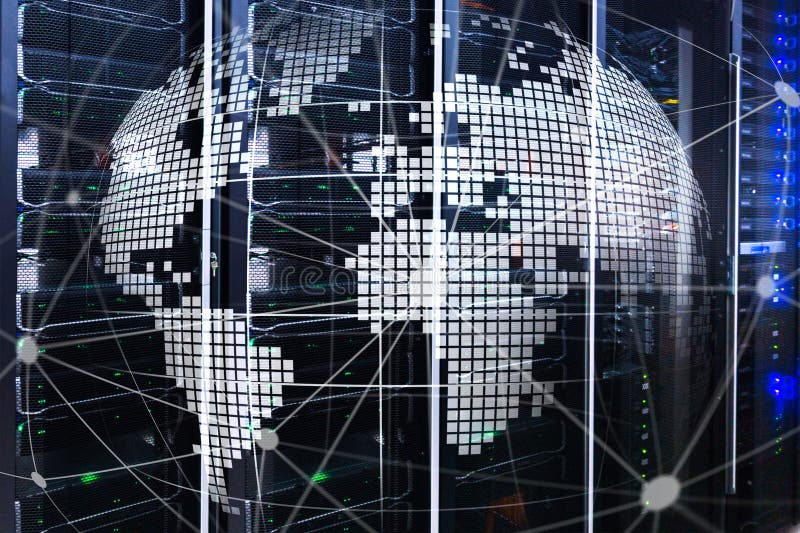 3D Earth As Telecommunication and Internet Technology Concept. Stock ...