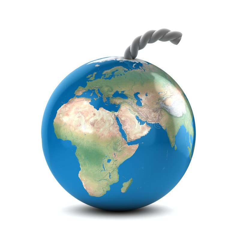 3d Earth bomb stock illustration. Illustration of symbolic - 39614170