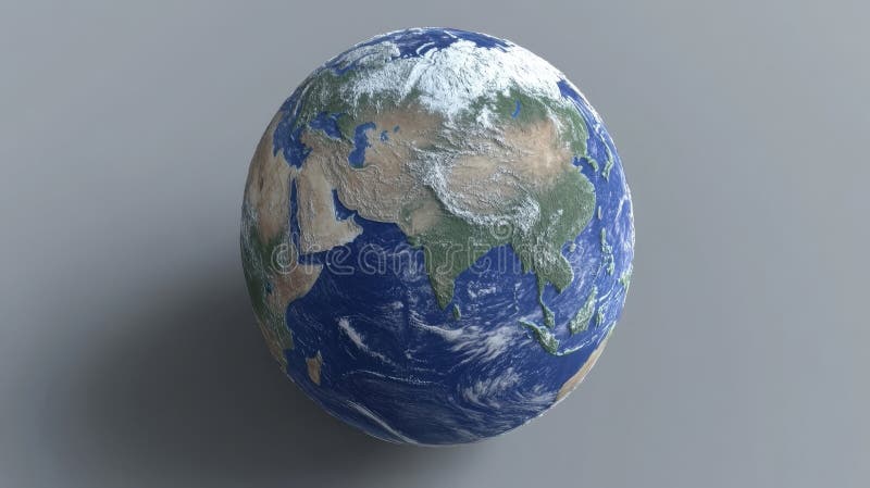 This 3D Earth Globe Rendering, Taken in a Studio, Provides a Clear View ...