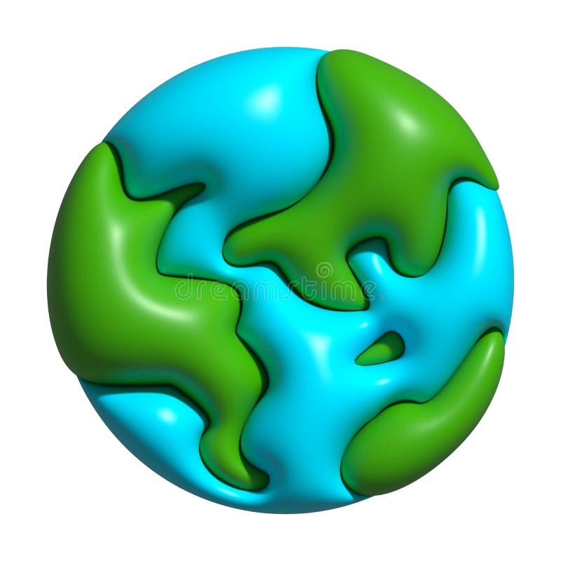 3D Earth Icon, World Buttons, Globe Symbol for Emoji Stock Illustration ...