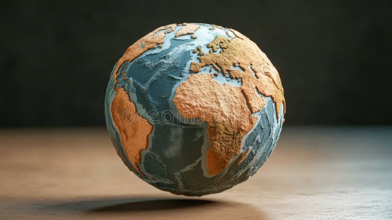 3D Earth Model Featuring Detailed Landforms and Continent Features for ...