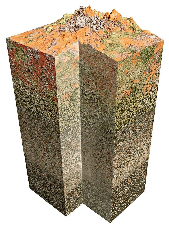 Cross-section of Earth Subsurface Layers Stock Illustration ...