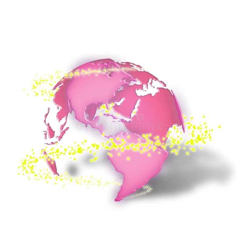 3d earth with sparkles. stock illustration. Illustration of sphere ...