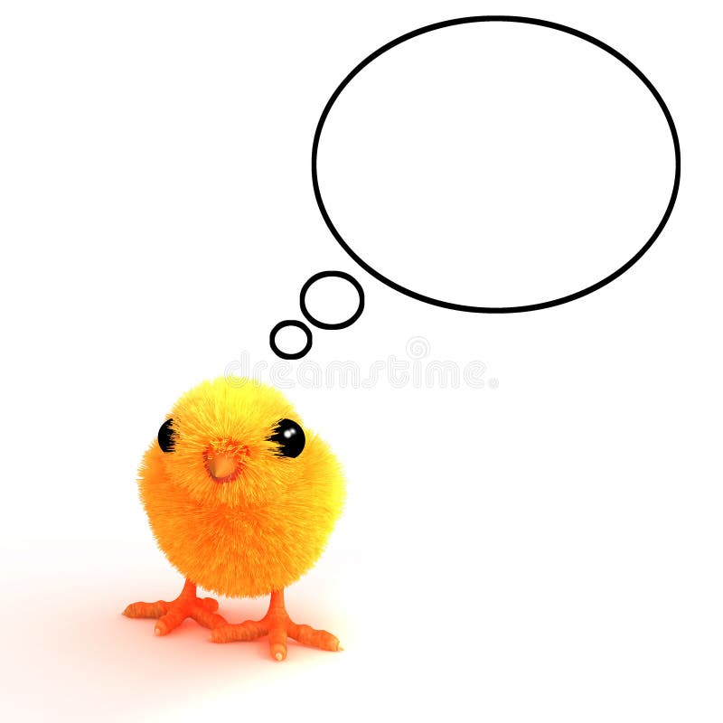 3d Easter Chick is Thinking Again Stock Illustration - Illustration of ...