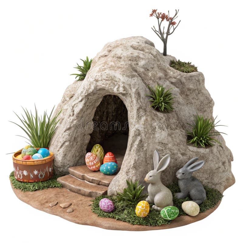 3D Easter Resurrection Cave Icon Isolated on Transparent Background ...