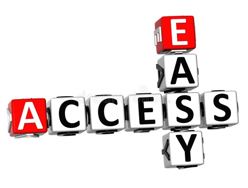 3D Easy Access Crossword stock illustration. Illustration of entrance ...