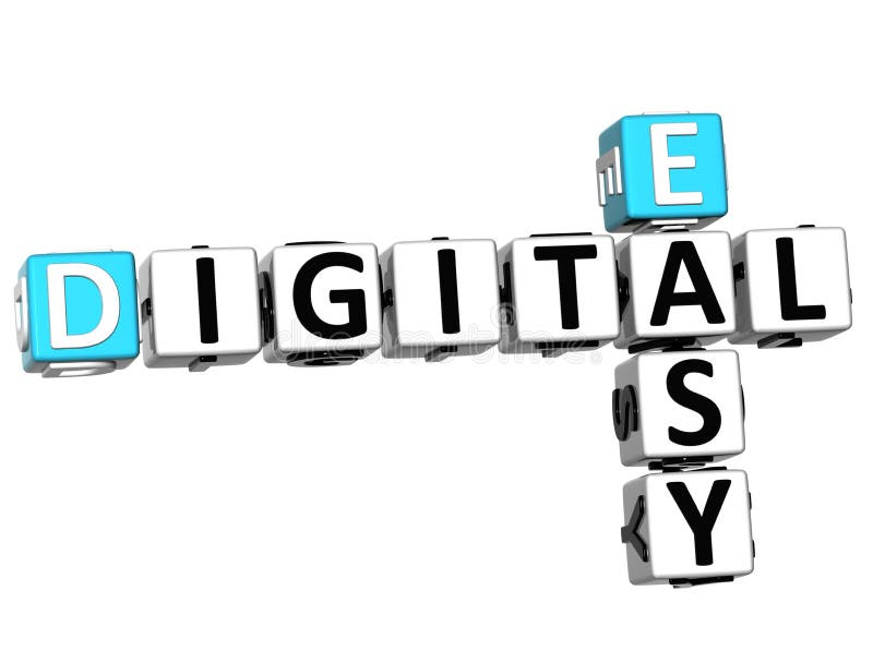 3D Easy Digital Crossword stock illustration. Illustration of business ...