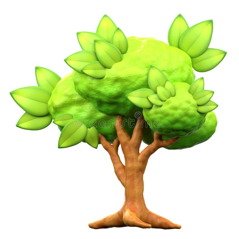 3D Eco Green Tree Model for Environmental Projects Stock Illustration ...
