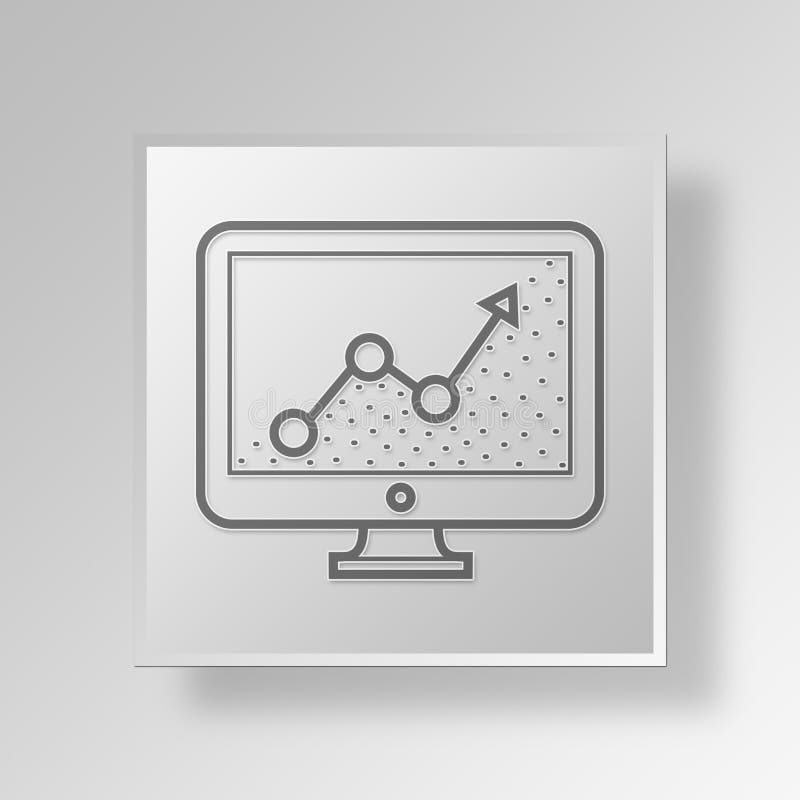 3D Economic Growth Icon Business Concept Stock Illustration ...