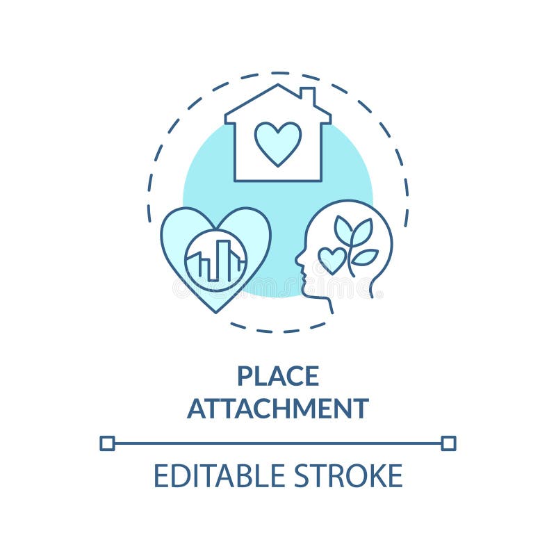 Thin Line Simple Blue Place Attachment Icon Concept Stock Illustration ...