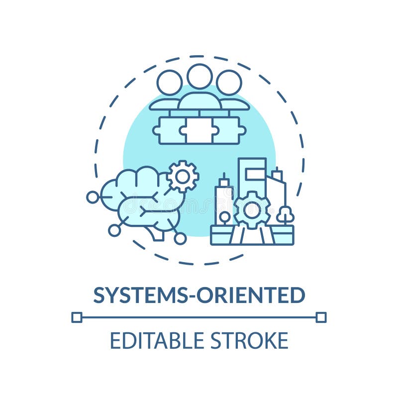 Thin Line Simple Blue Systems Oriented Icon Concept Stock Vector ...
