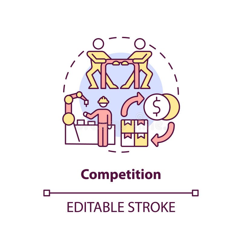 2D Customizable Competition Line Icon Concept Stock Vector ...