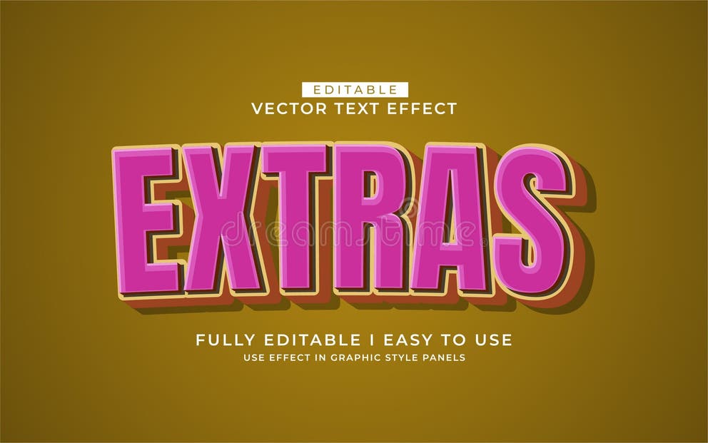 3d Editable Extra Text Effect Style Template Stock Vector ...