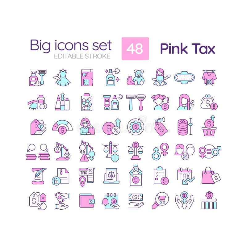 Editable Multicolor Big Icons Set For Online Therapy Stock Vector