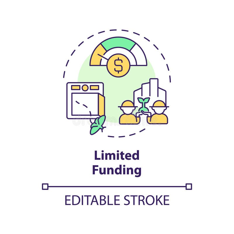 Thin Line Creative Colorful Limited Funding Icon Concept Stock Vector ...