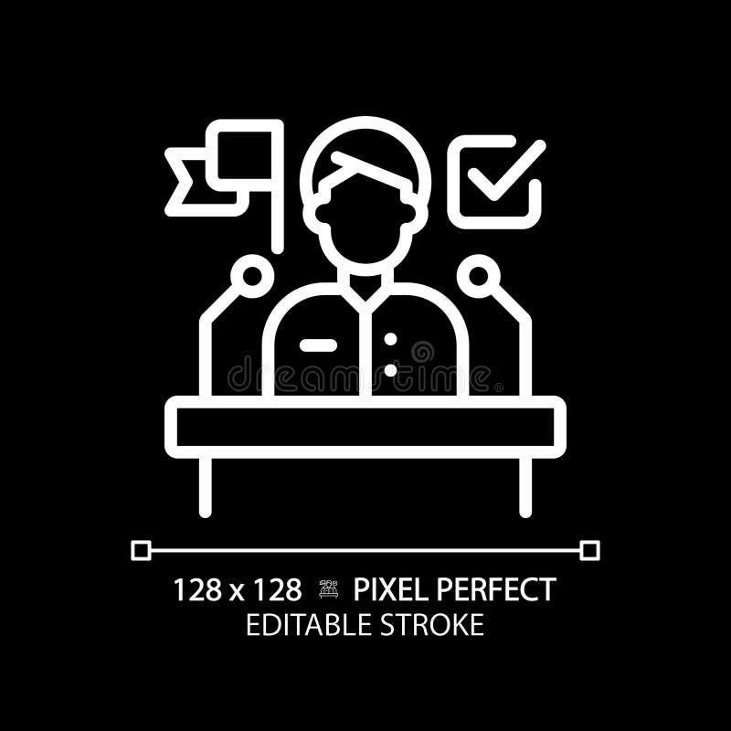 2D Editable Pixel Perfect White Election Candidate Icon Stock Vector - Illustration of concept ...