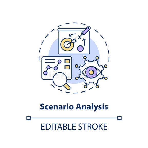 2D Customizable Scenario Analysis Line Icon Concept Stock Vector ...
