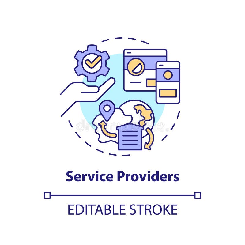 2D Customizable Service Providers Thin Linear Icon Concept Stock Vector ...