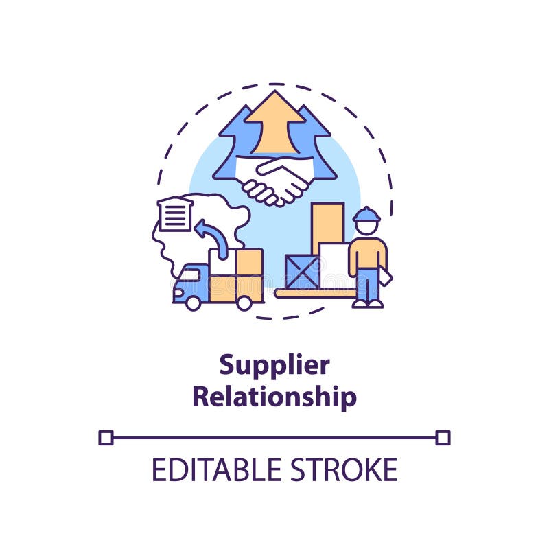 2D Customizable Supplier Relationship Line Icon Concept Stock Vector ...