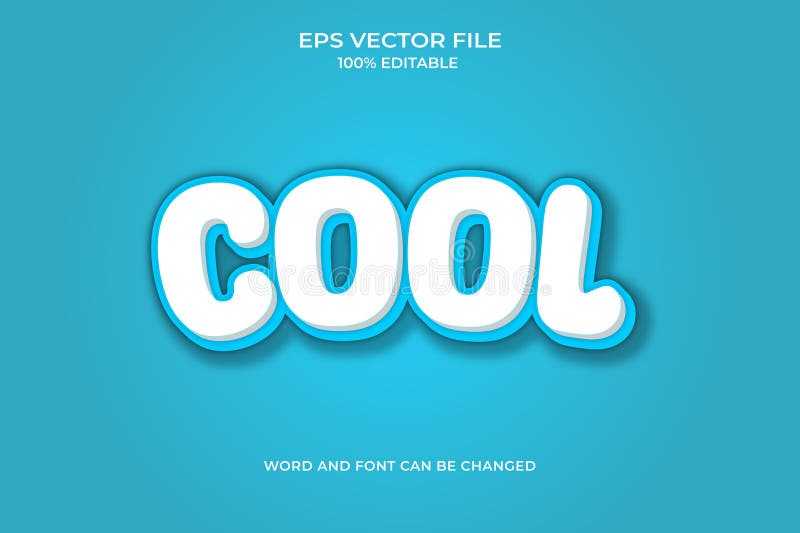 Realistic Cool 3D Editable Text Style Effect Stock Vector ...