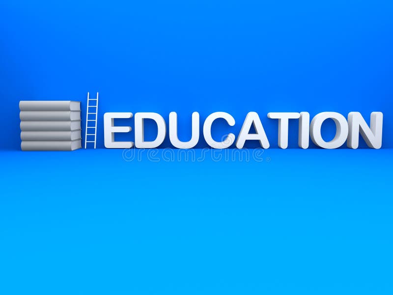 3d Education Text with Ladder Stock Illustration - Illustration of read ...