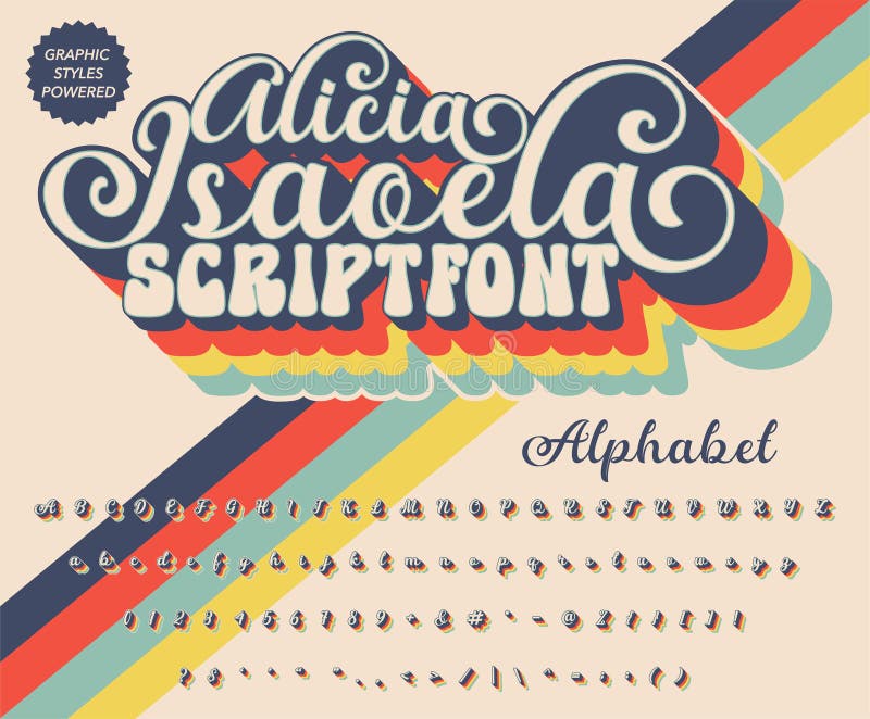 3D Effect Alicia Isaoela Script Retro Vintage Display Bold Font ...