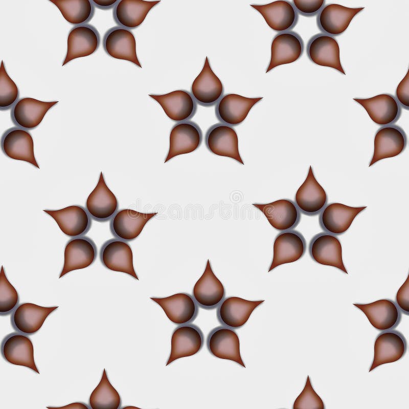 3d Effect Five Patals Flower Shaped Seamless Design Stock Illustration ...