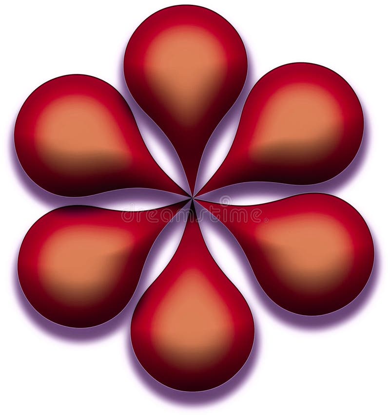 3d Effect Flower Shaped Single Graphic Design Work Stock Illustration ...