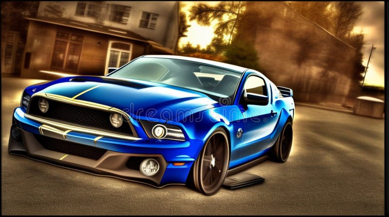3d Effect - Ford Mustang - Ai-generated Stock Illustration ...