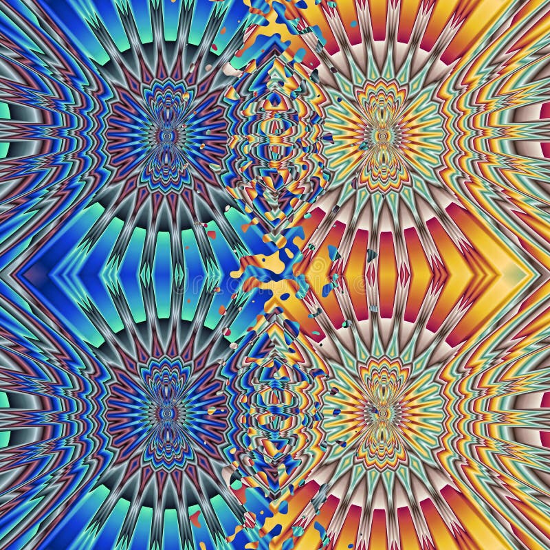 3d Effect - Geometric Complementary Colors Pattern Stock Illustration ...