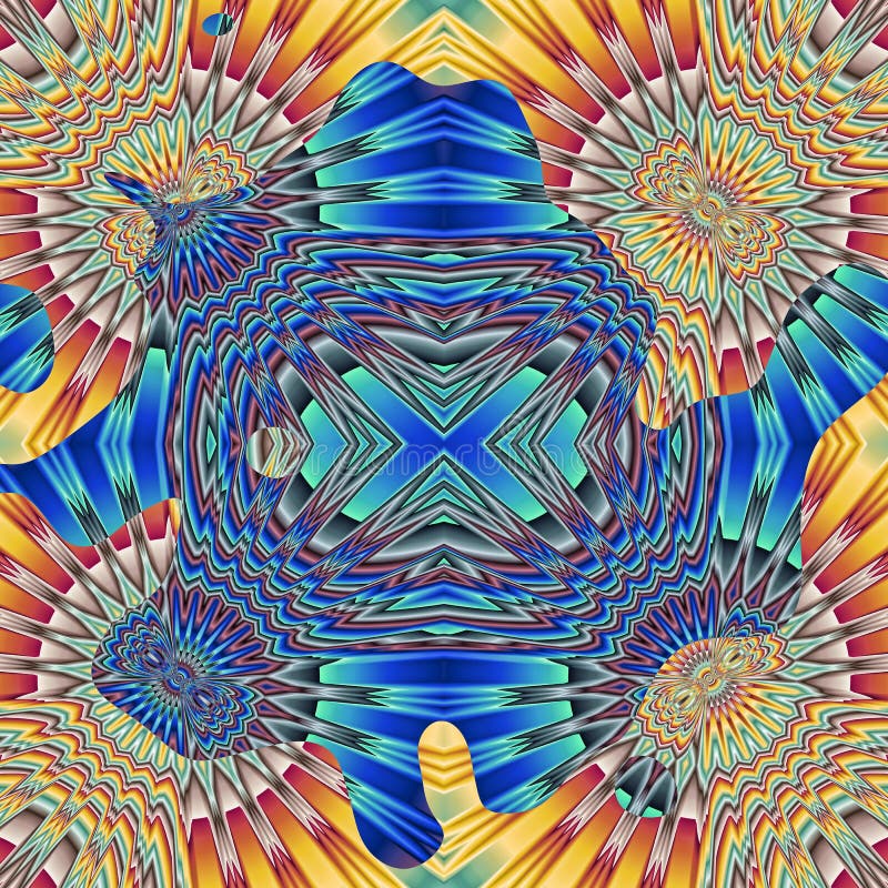 3d Effect - Geometric Complementary Colors Pattern Stock Illustration ...