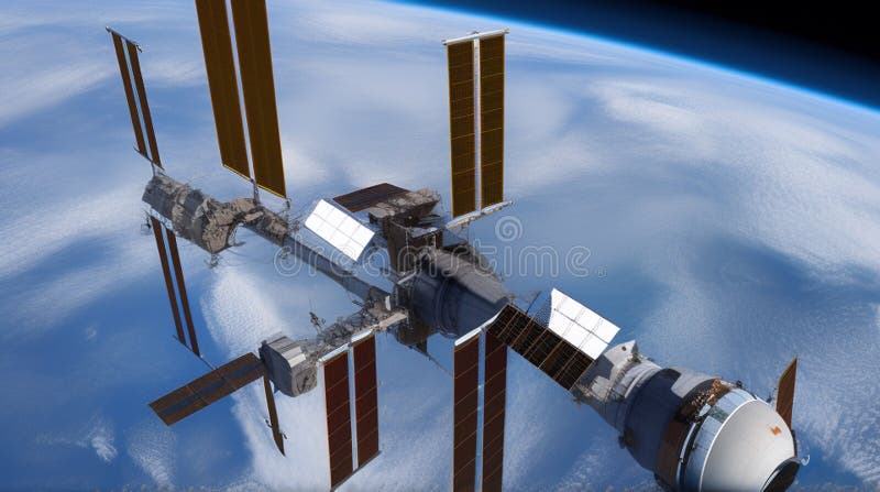 3d Effect - Space Station in Earth Orbit - Ai-generated Stock ...