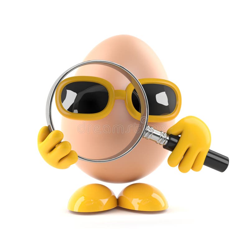 Cartoon Easter Egg with a Magnifying Glass Stock Vector - Illustration ...