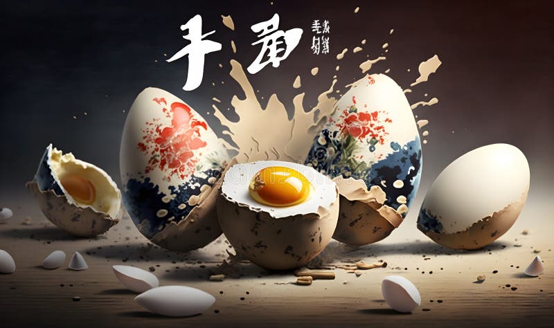 3D Egg Menu Concept Japanese Design, Anime Manga Stock Illustration ...