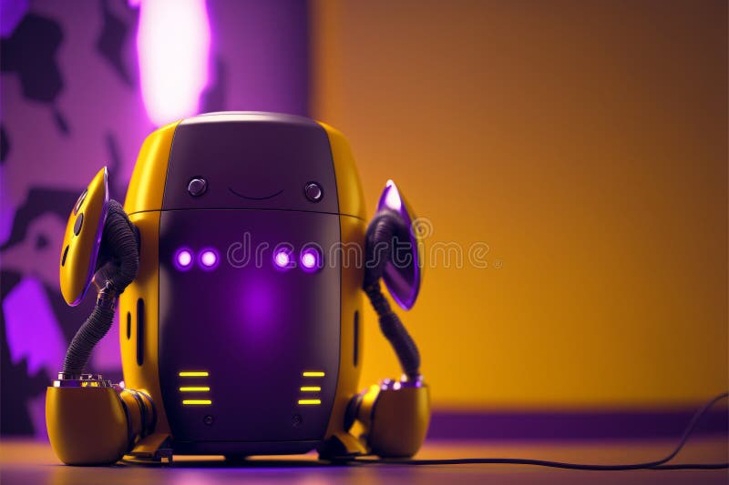 3D Electric Robot Charging Station Work. Generative AI Stock ...